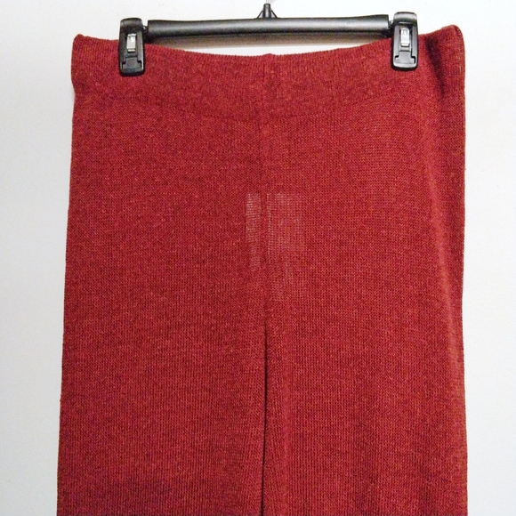 Zara | Pants & Jumpsuits | Zara Knit Linen Blend Wide Leg Culottes Rust ...